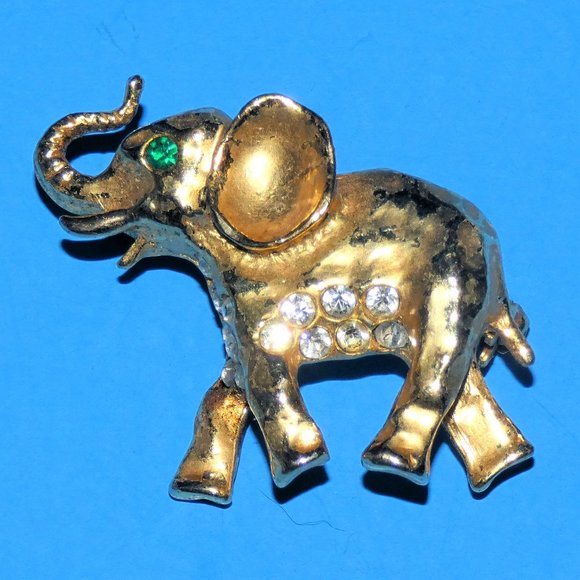 Jewelry | Vintage Elephant Brooch Pin Rhinestones Safari African Animal ...